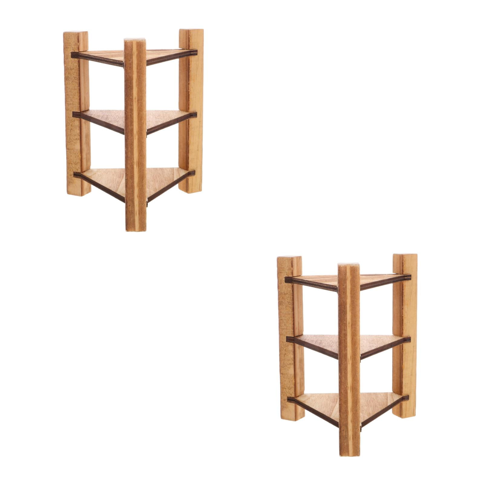 OUNONA 2pcs Wooden Mini House Furniture Mini Kitchen Accessory Tiny ...