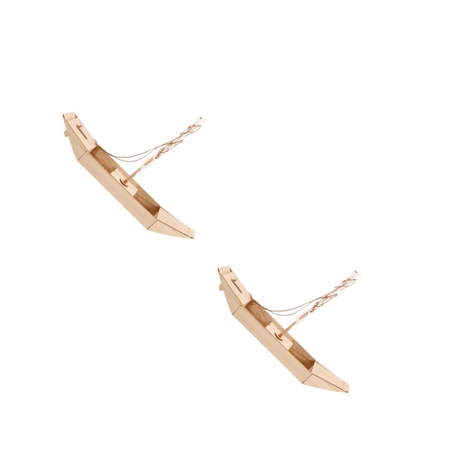 OUNONA 2pcs Wooden Sailboat Model Kit Diy Wood Puzzle Boat For Kids ...