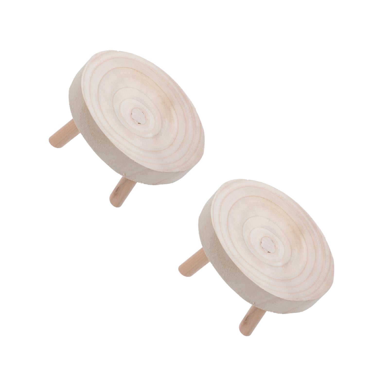 OUNONA 2pcs Wooden Seat Stool Mini Foot Stool Mini Wooden Stool Display ...