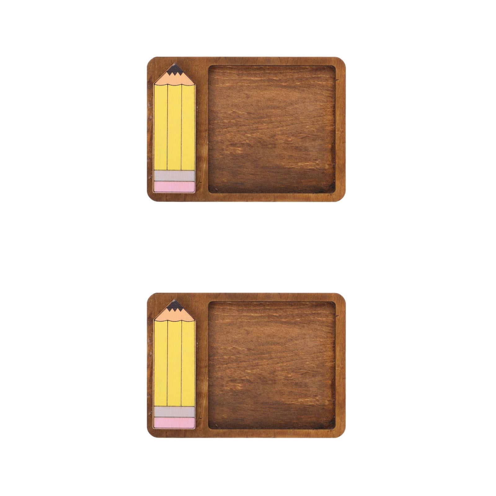 OUNONA 2pcs Wooden Sticky Tabs Container Desktop Wood Memo Notes Box ...