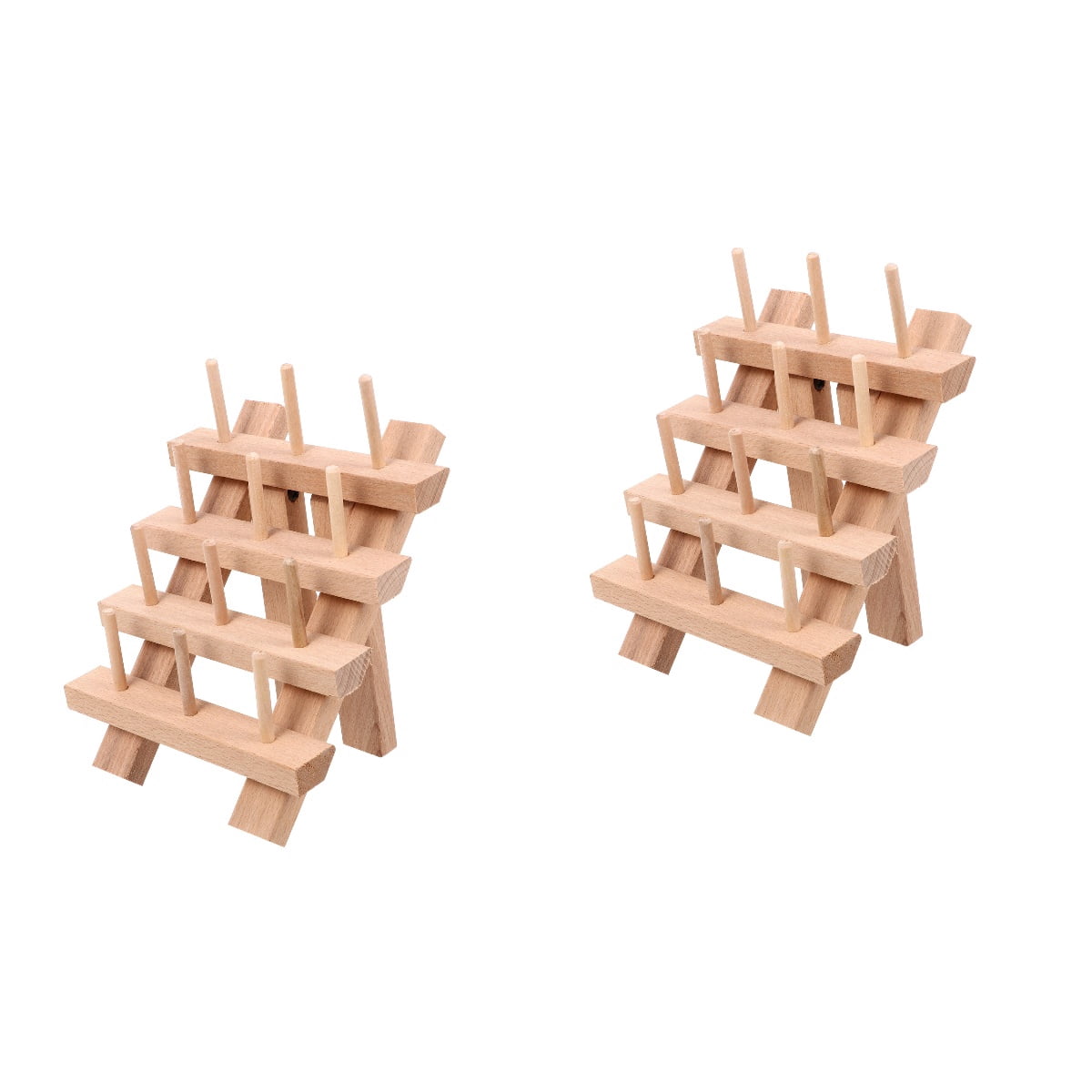 OUNONA 2pcs Wooden Thread Rack 12 Spool Cone DIY Bobbin Thread Rack ...