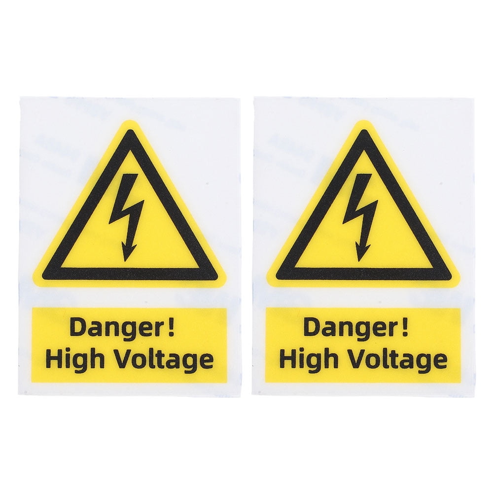 OUNONA 2pcs Yellow Triangle Safety Warning Sign Label Sticker and High ...