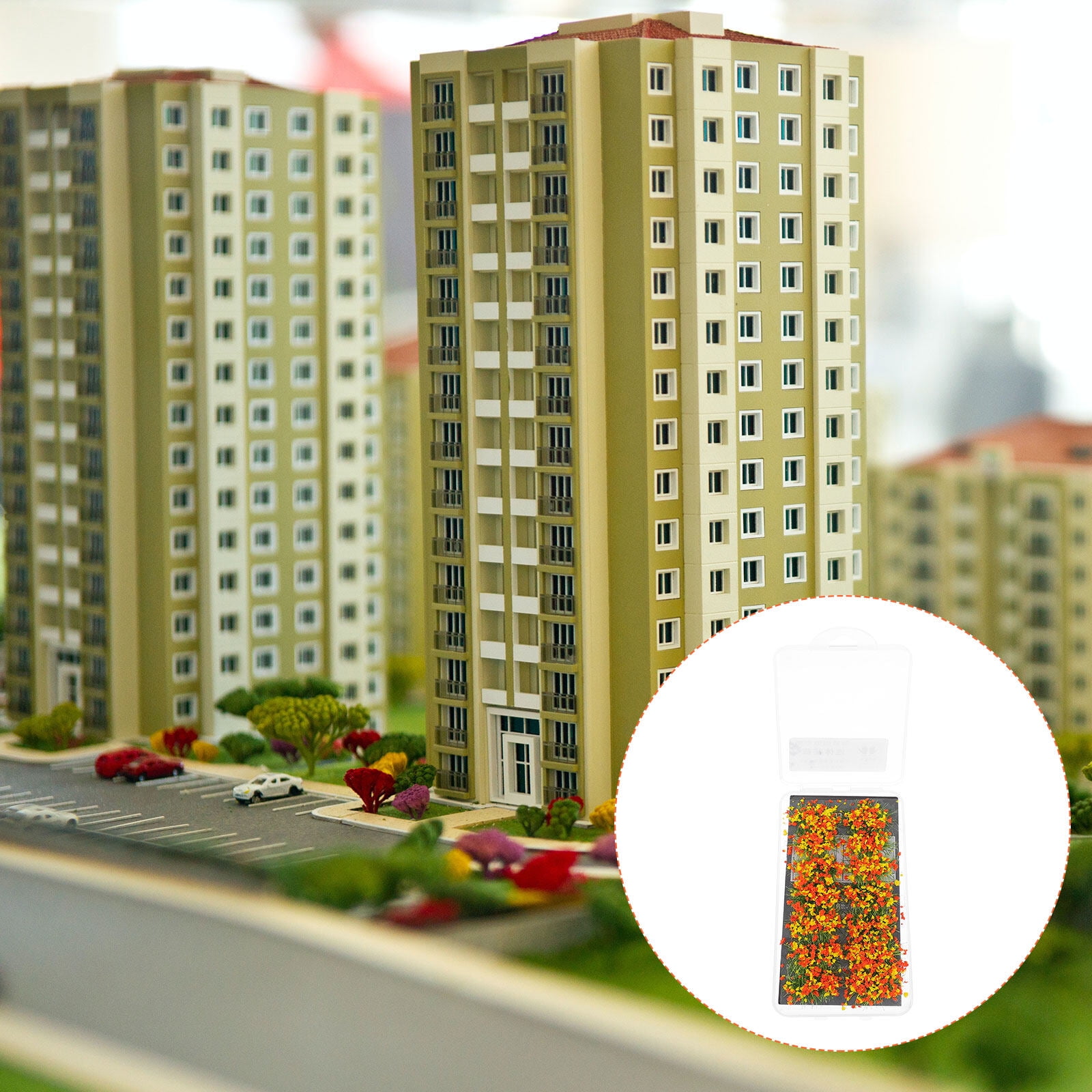 OUNONA 3 Boxes Static Scenery Model Grass Tufts Outdoor Garden Orange ...