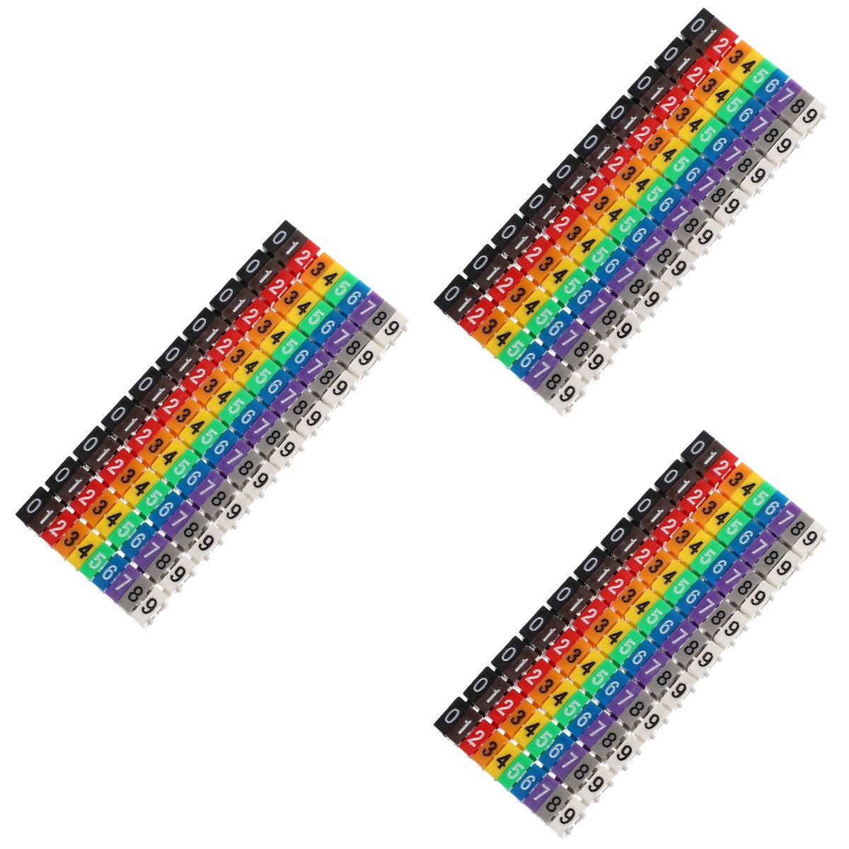 OUNONA 3 Pack Number Tube Flat Plug Power Strip Wire Labels for Small ...