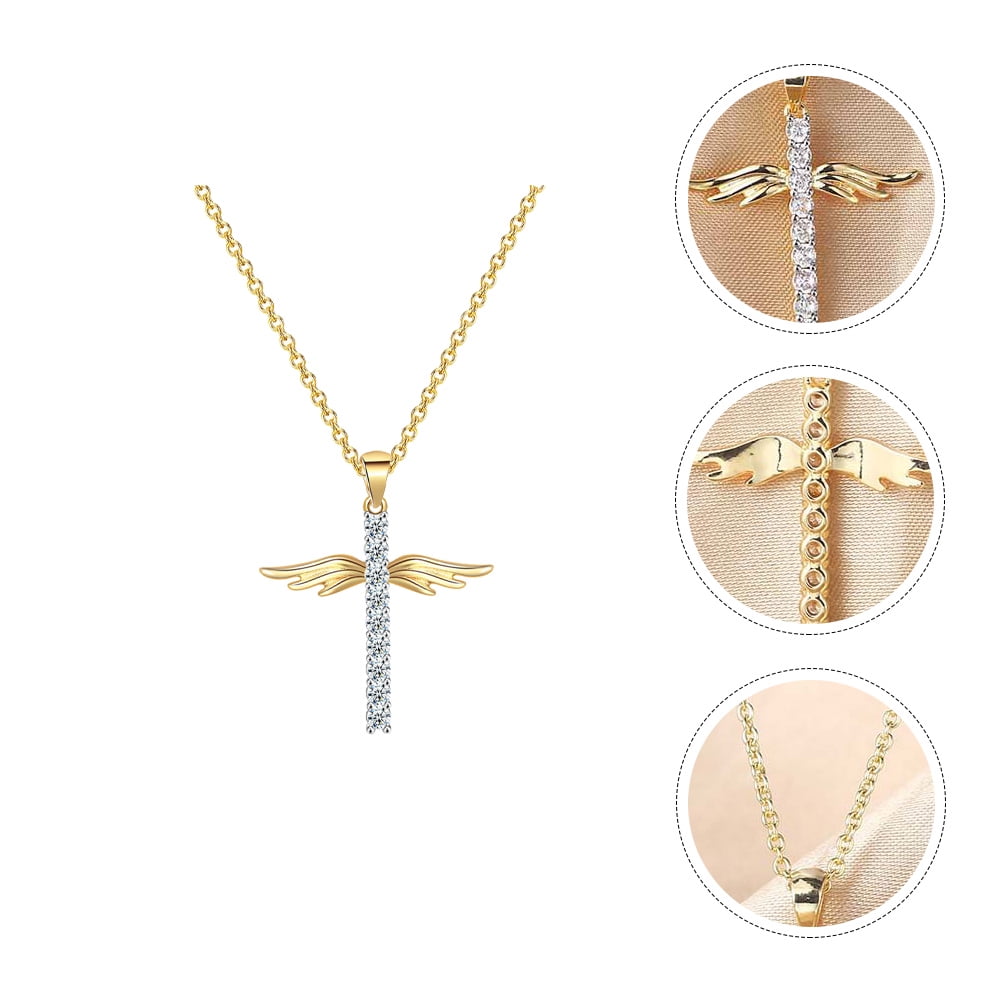 OUNONA 3 Pcs Cross Shaped Necklace Decoration for Women Gold Chain ...
