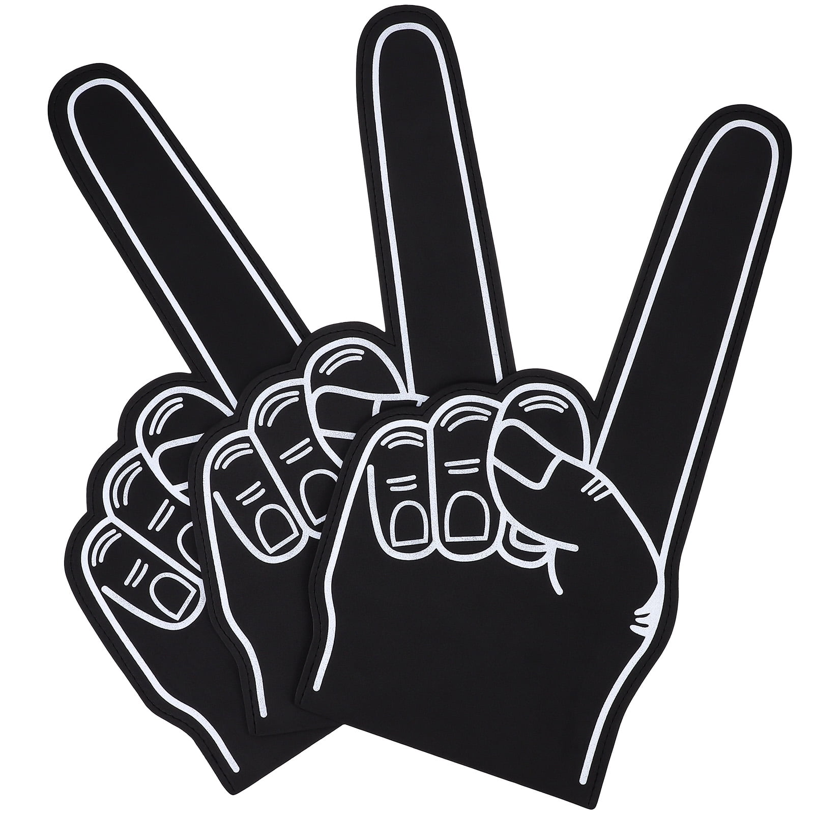 OUNONA 3 Pcs Foams Fingers Giant Foam Hands Cheerleading Prop Party ...