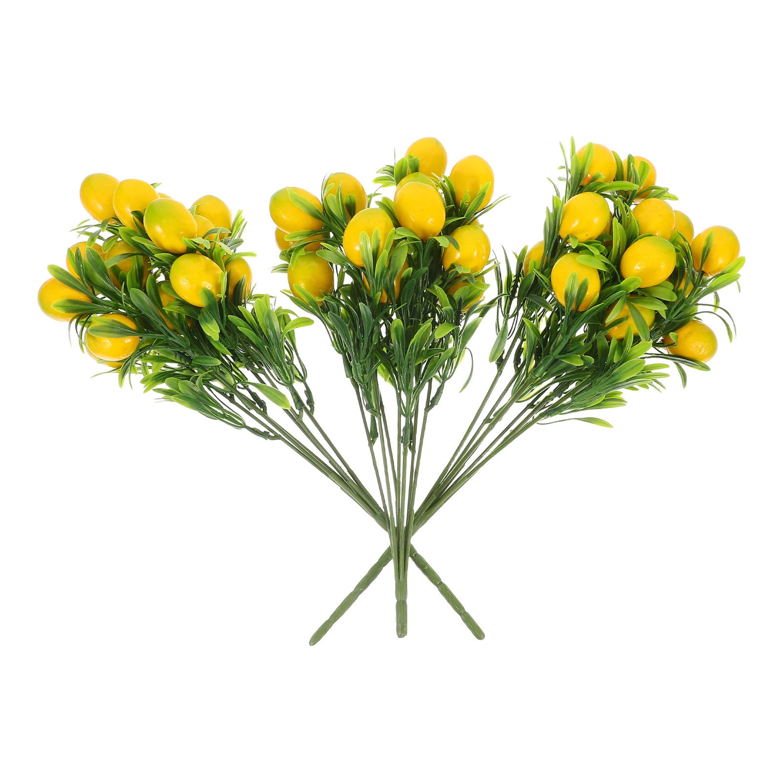 OUNONA 3 Pcs Lemon Spring Picks With Leaves Artificial Fruit Lemon ...