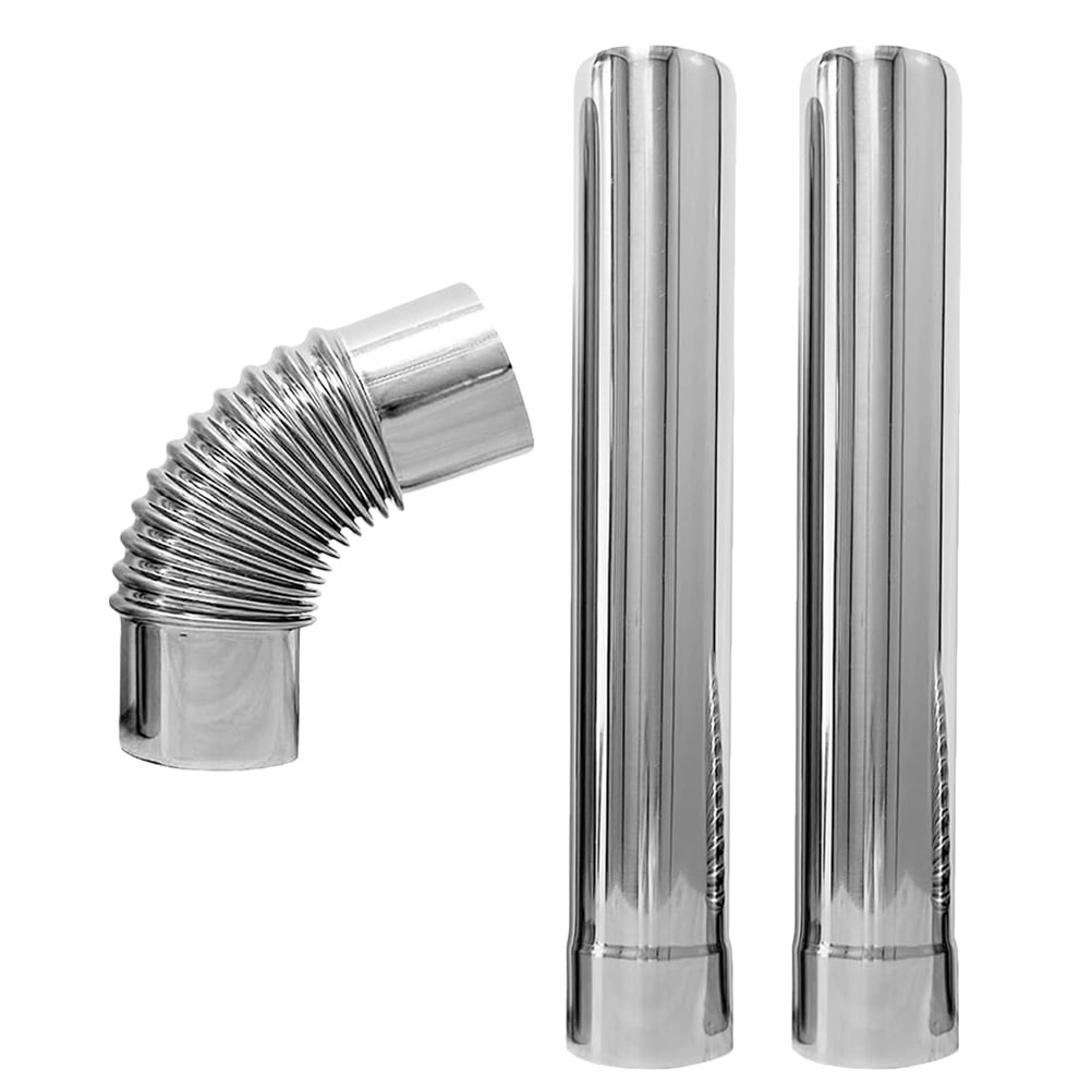 OUNONA 3 Pcs Stainless Steel Stove Pipe Chimney Adapter Elbow Silver ...