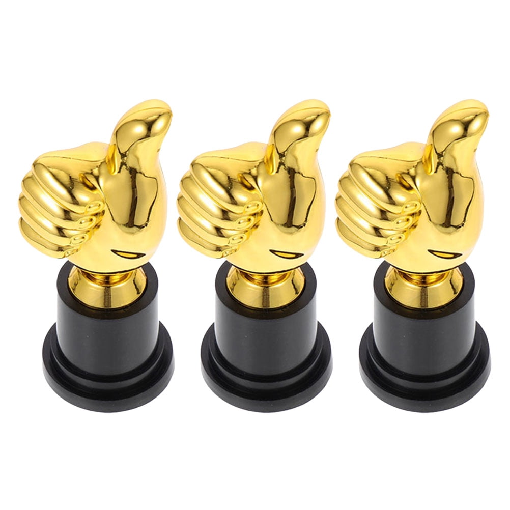 OUNONA 3 Pcs Trophies for Adults Funny Trophy Thumb up Medal Hanger ...