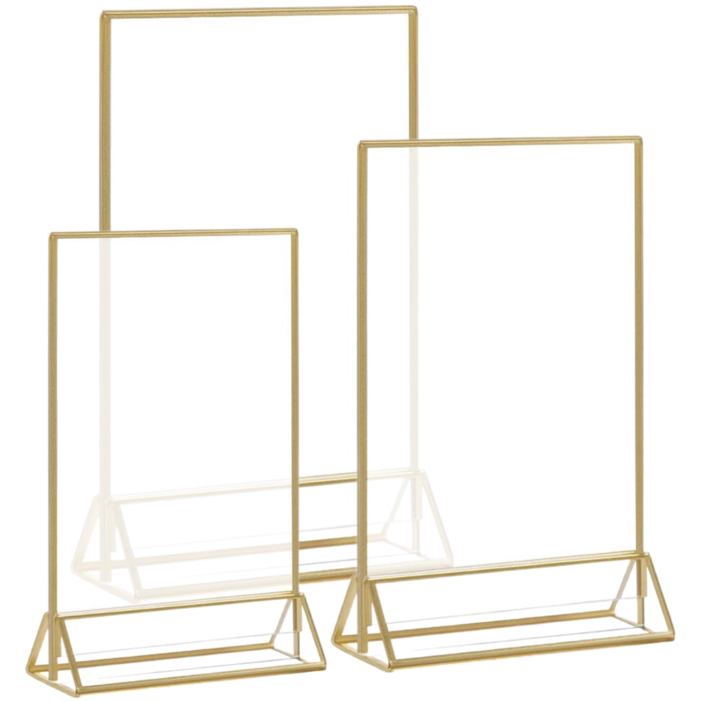 OUNONA 3 Pcs Vertical Deck Clear Stand Table Menu Display Holder ...