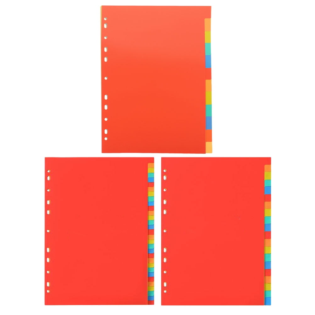 OUNONA 3 Sets Binder Dividers with Pockets Tab File Separator - Walmart.com