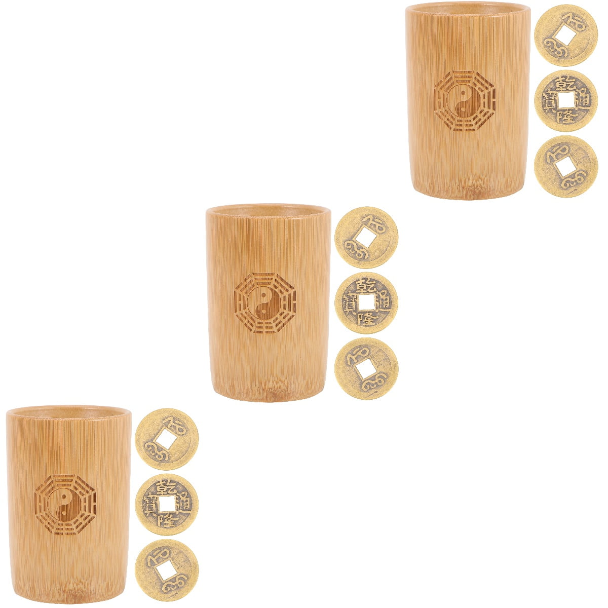 OUNONA 3 Sets Buddhist Divination Game Copper Coins Divination Game ...