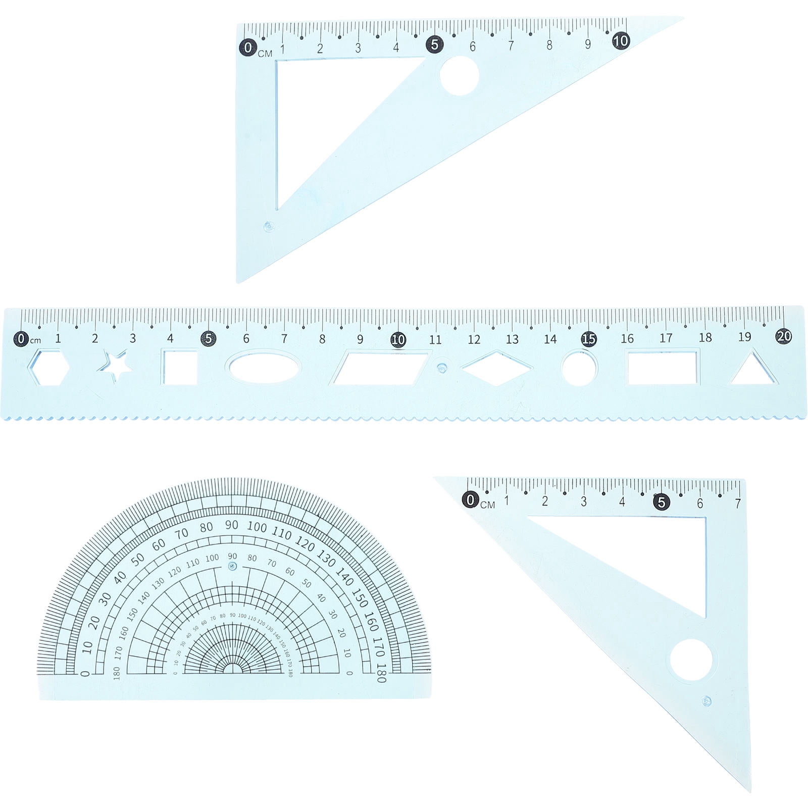 OUNONA 3 Sets Math Protractor Drawing Ruler Student Office - Walmart.com