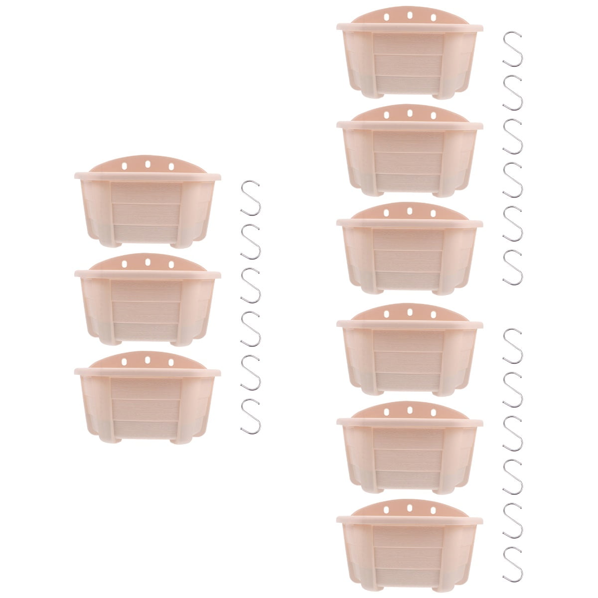 OUNONA 3 Sets Semi-circular Plant Pot Balcony Flower Holder Balcony ...