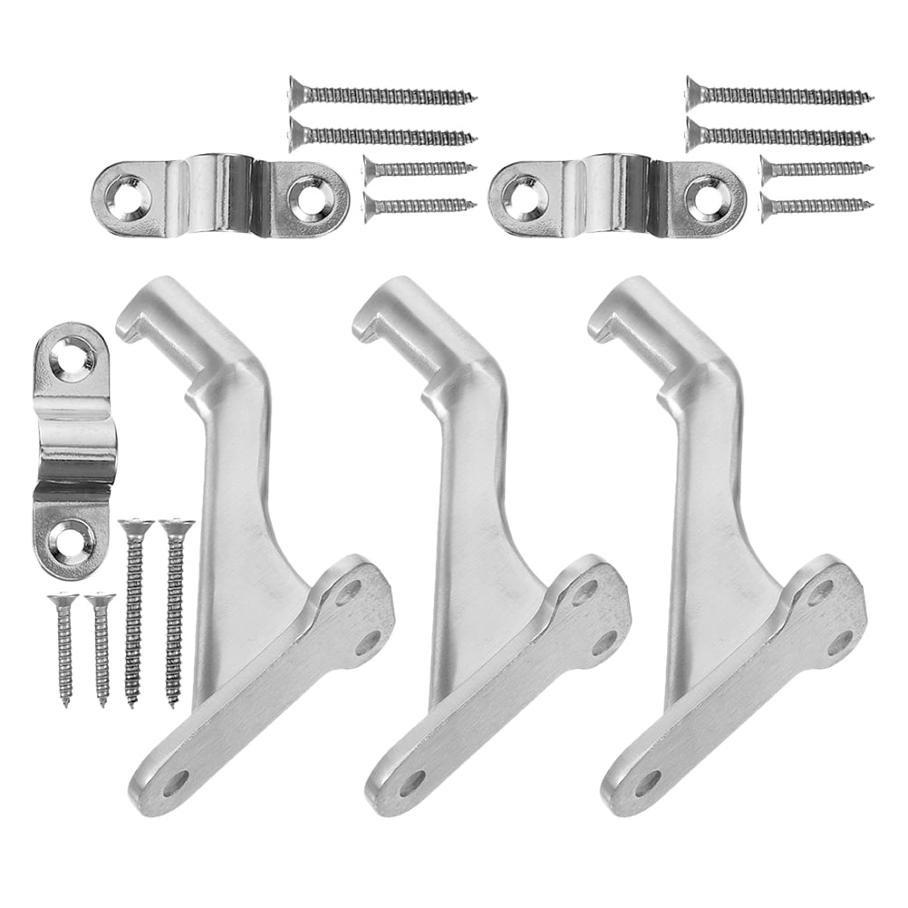 OUNONA 3 Sets Stainless Steel Handrails Brackets Handrail Bracket Hand Railing Brackets Railing ...