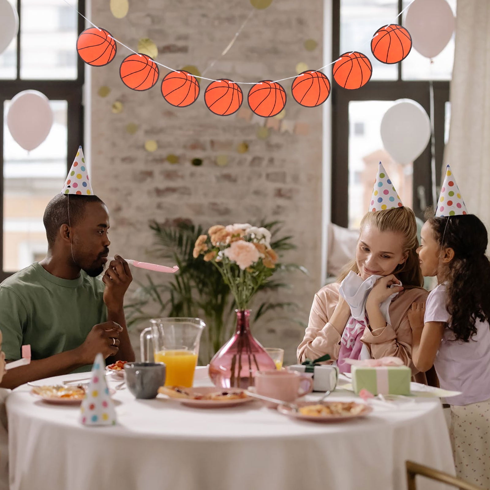 OUNONA 3 Strings Basketball Party Hanging Swirl Decorations Sports ...