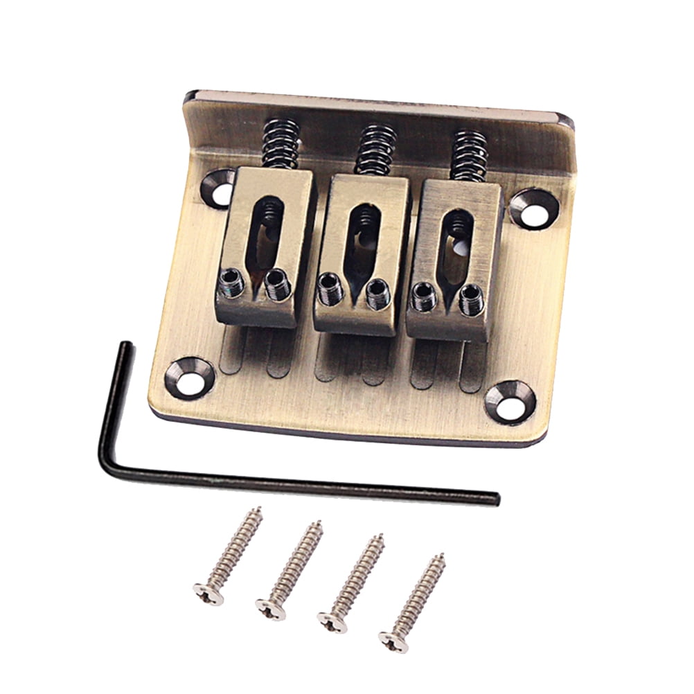 OUNONA 3 Strings Fixed Saddle Bridge Non-tremolo Hardtail Bridge for ...