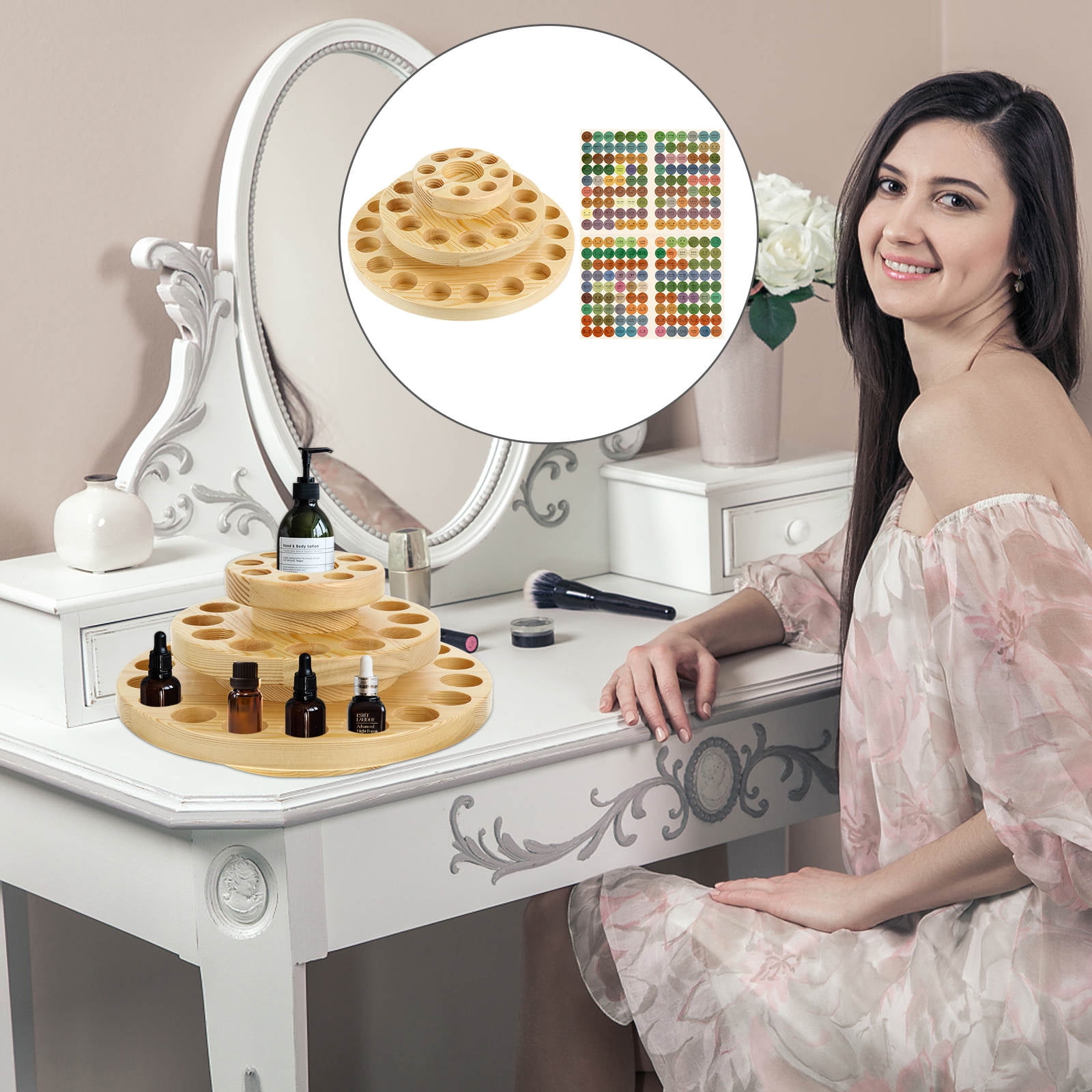 OUNONA 3 Tier Essential Oil Storage Display Stand Cabinet - Walmart.com