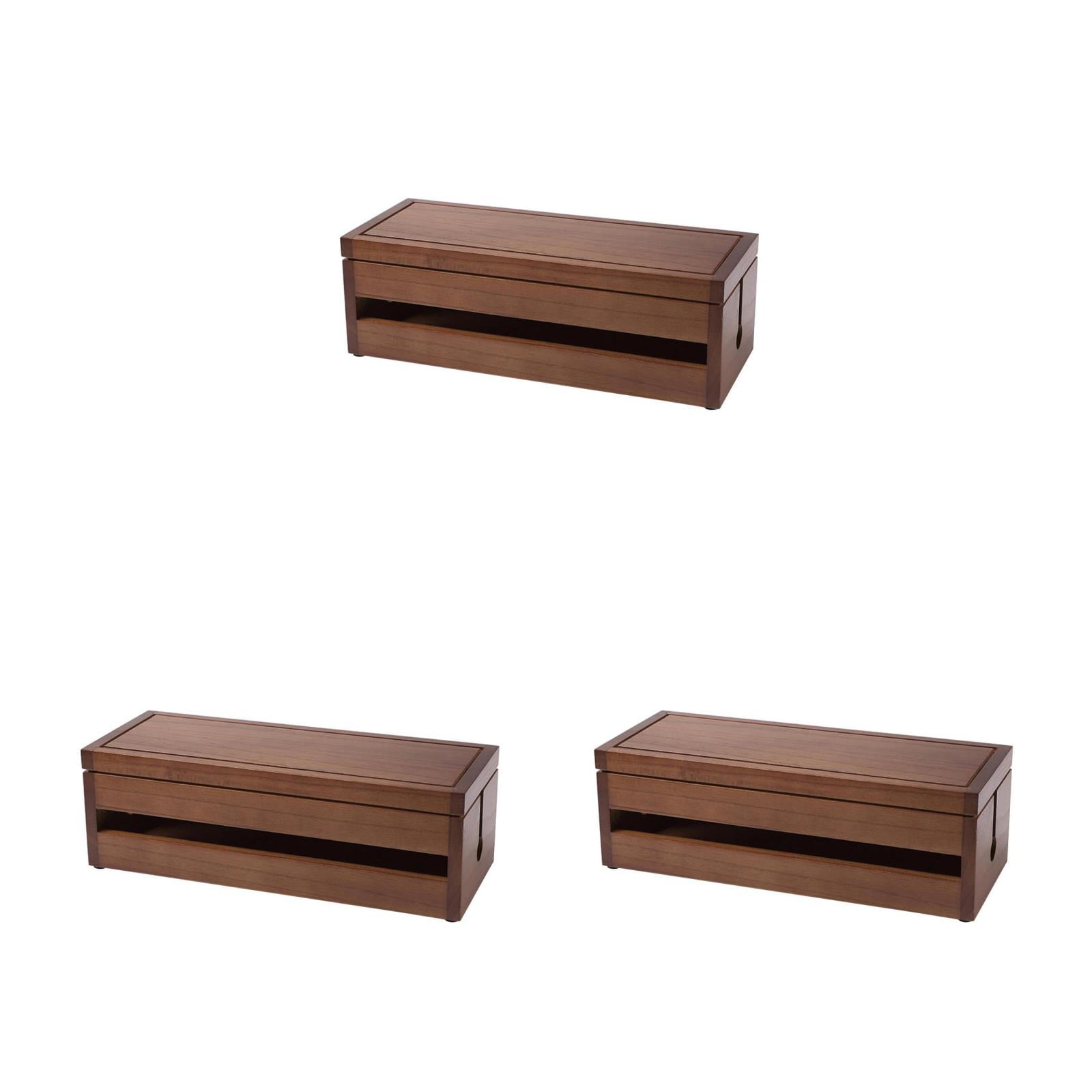 OUNONA 3 pcs Data Cable Storage Box Wood Case Power Plug Box - Walmart.com