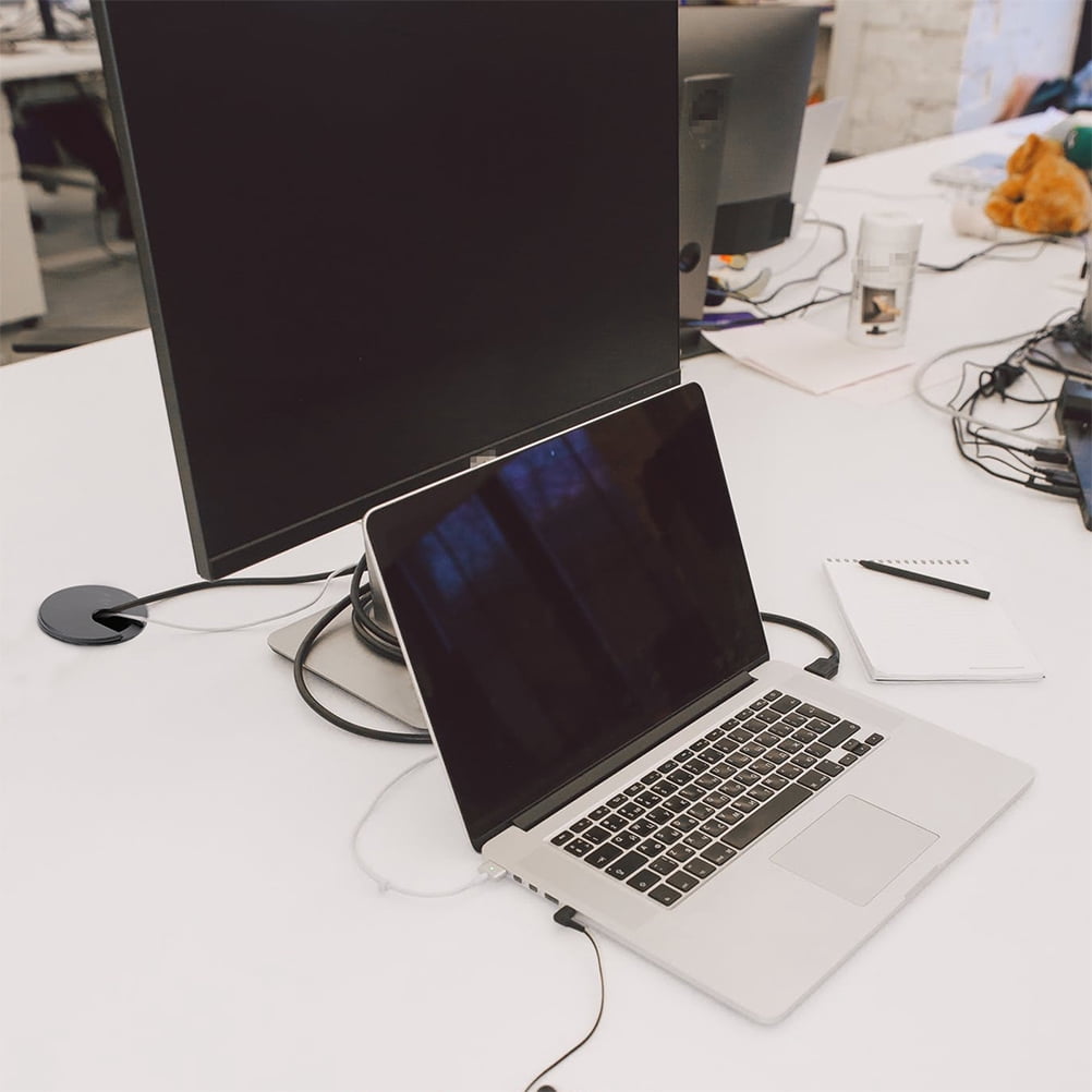 OUNONA 30 Pcs Wiring Hole Cover Cable Grommet Black Computer Desk ...