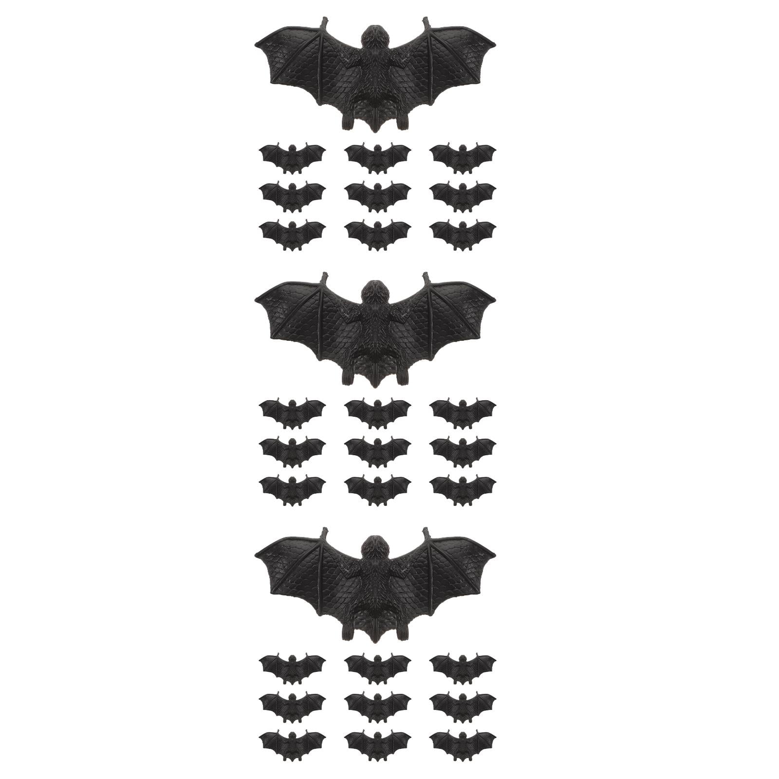 OUNONA 30 pcs Halloween Miniatures 3d Fake Bats Fake Bats For Halloween ...