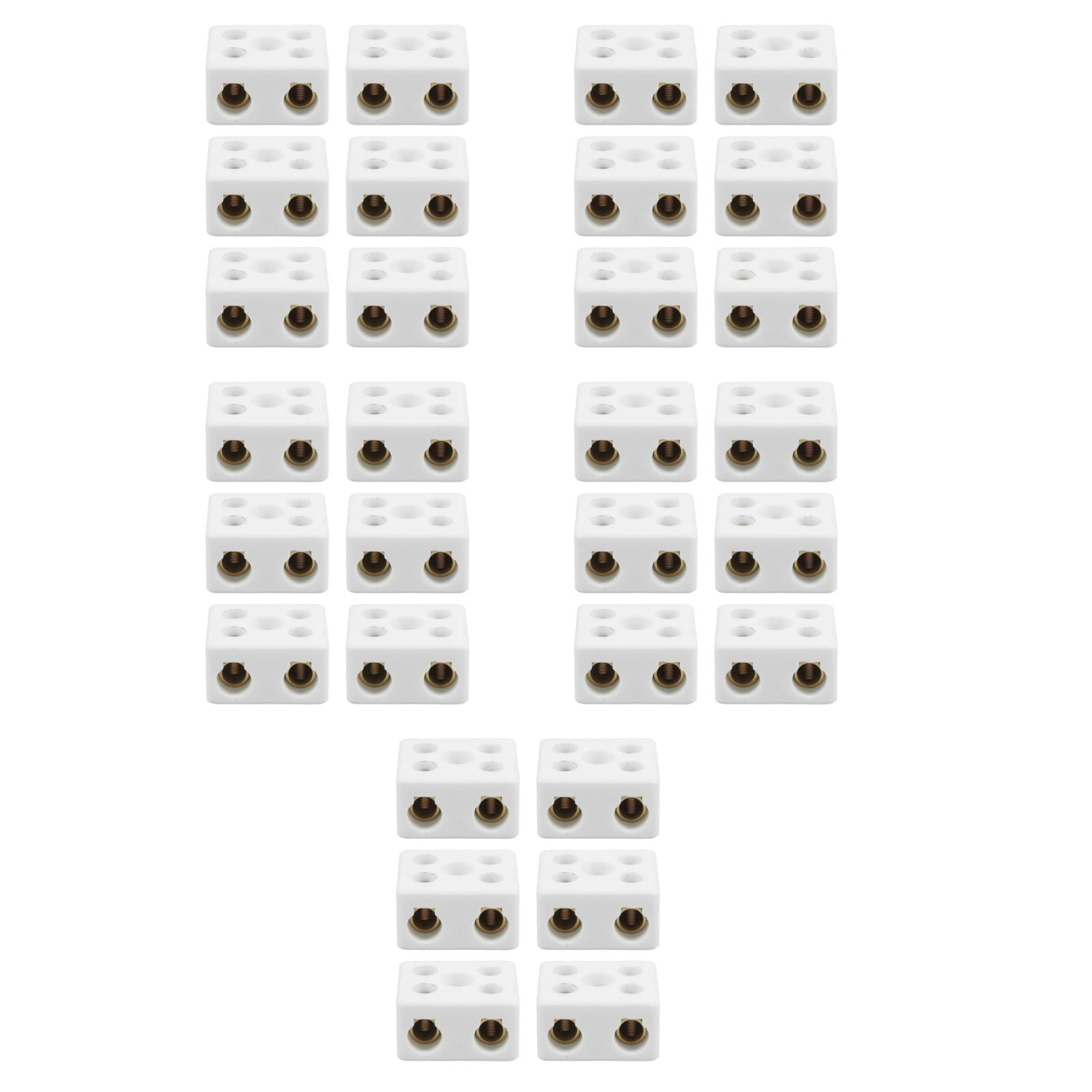 OUNONA 30 pcs High Temp Porcelain Ceramic Connectors 2 Way Ceramics ...