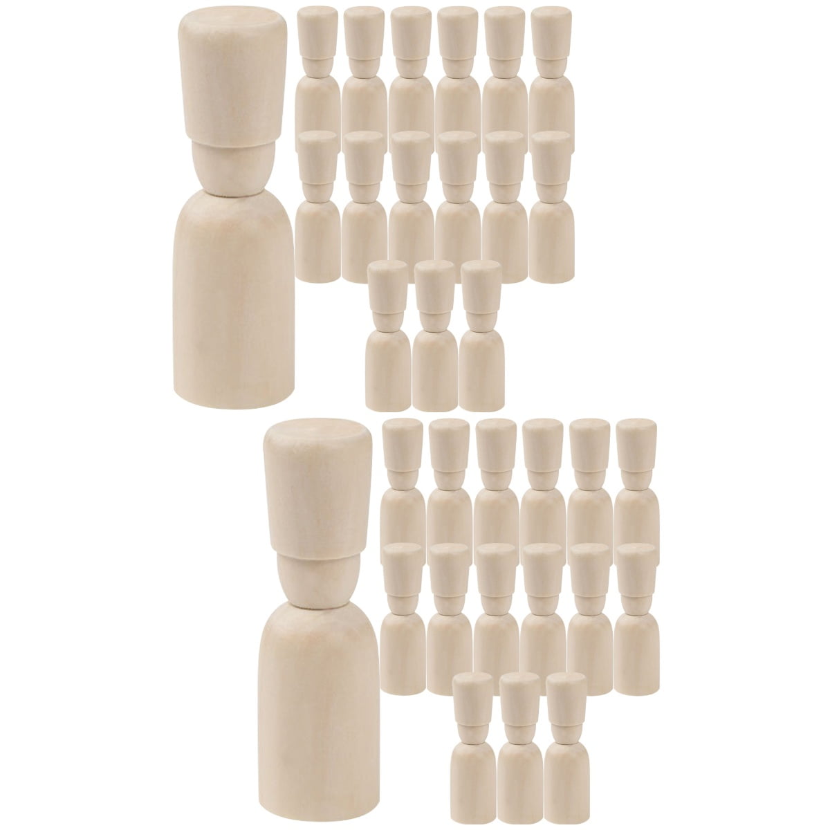 OUNONA 30 pcs Wooden Peg Dolls Manual Painting Dolls Unfinished DIY ...