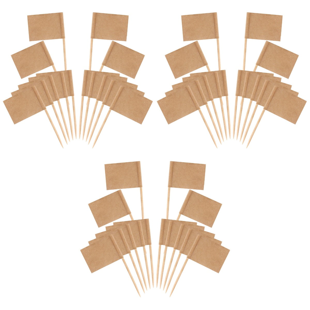 OUNONA 300 pcs /1 Set Blank Flag Design Cake Toppers Creative Cake ...