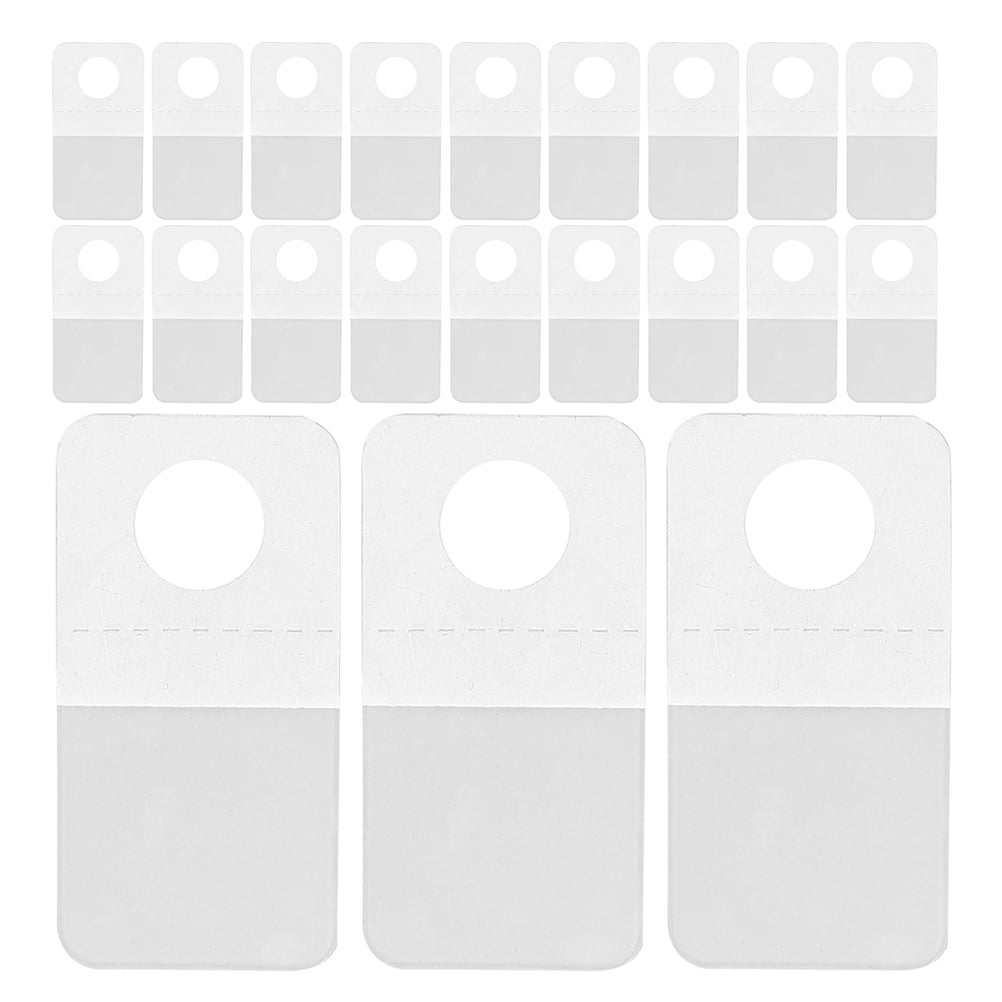 OUNONA 300PCS Clear Slot Hole Hang Tags Self Adhesive Hanging Tabs ...