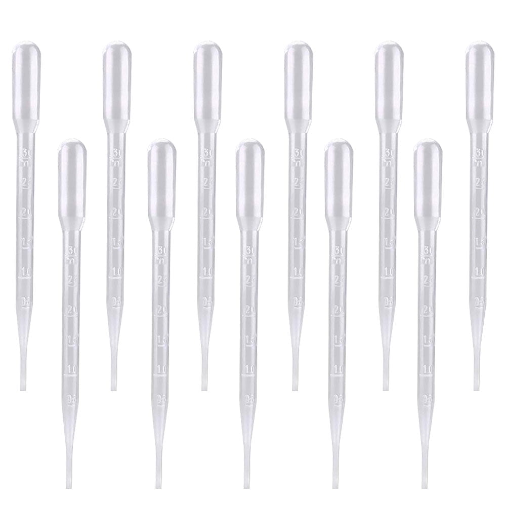 OUNONA 300pcs 3ml Disposable Plastic Droppers Graduated Pipettes Makeup ...