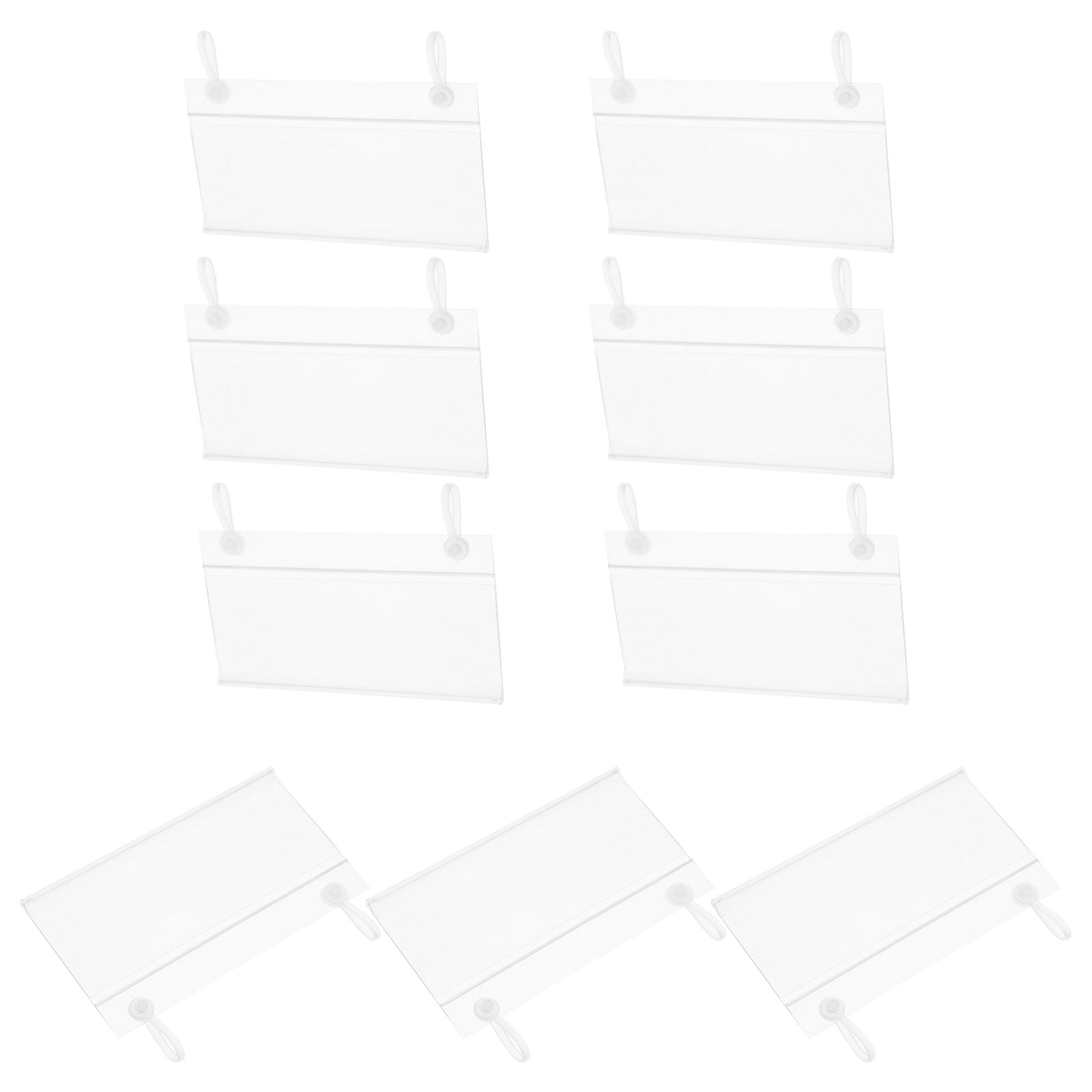 OUNONA 30PCS Clear Label Holders Ticket Holder Wire Shelves Label ...