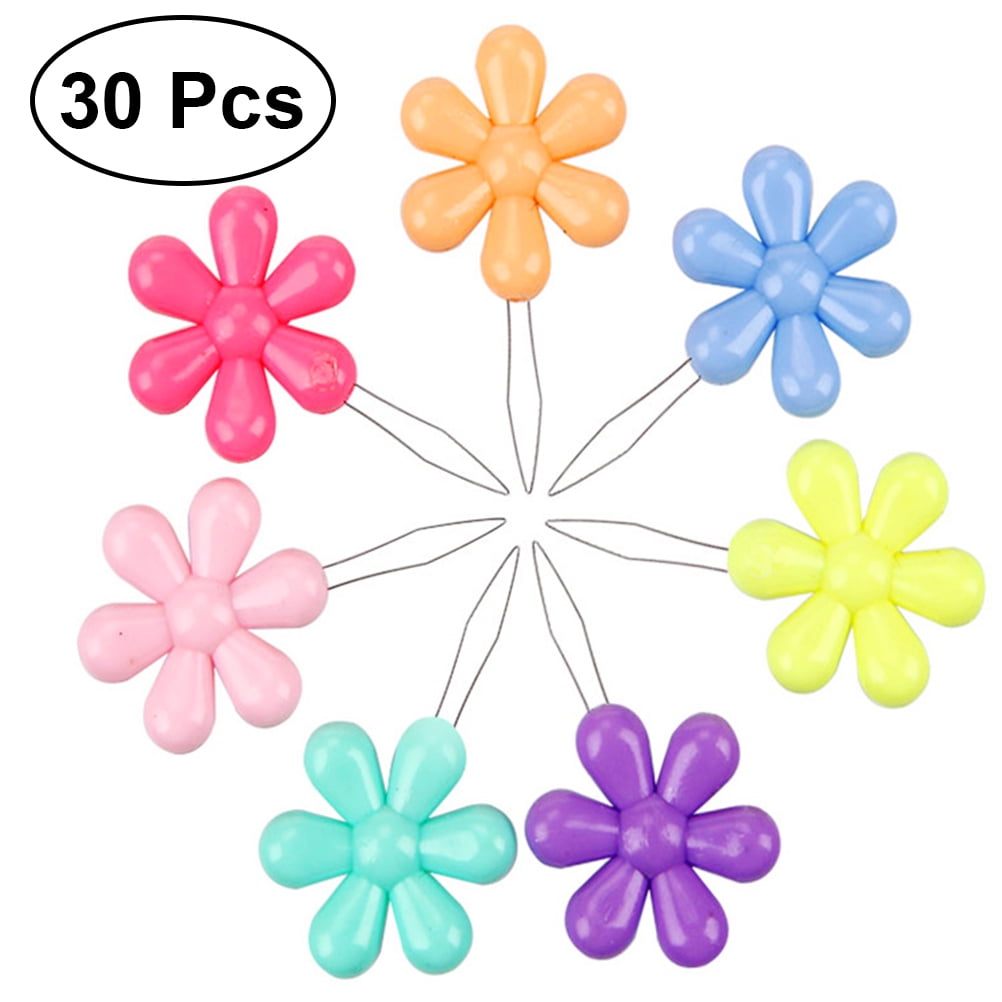 OUNONA 30pcs Needle Threader Multicolor Flower Head Wire Loop Needle ...