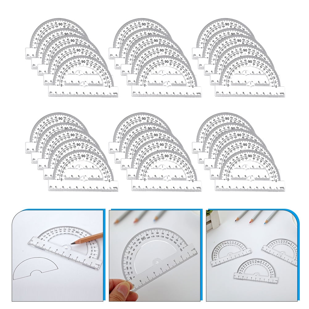 OUNONA 30 Pcs Small Clear Transparent Protractor Student 10x8.5cm ...