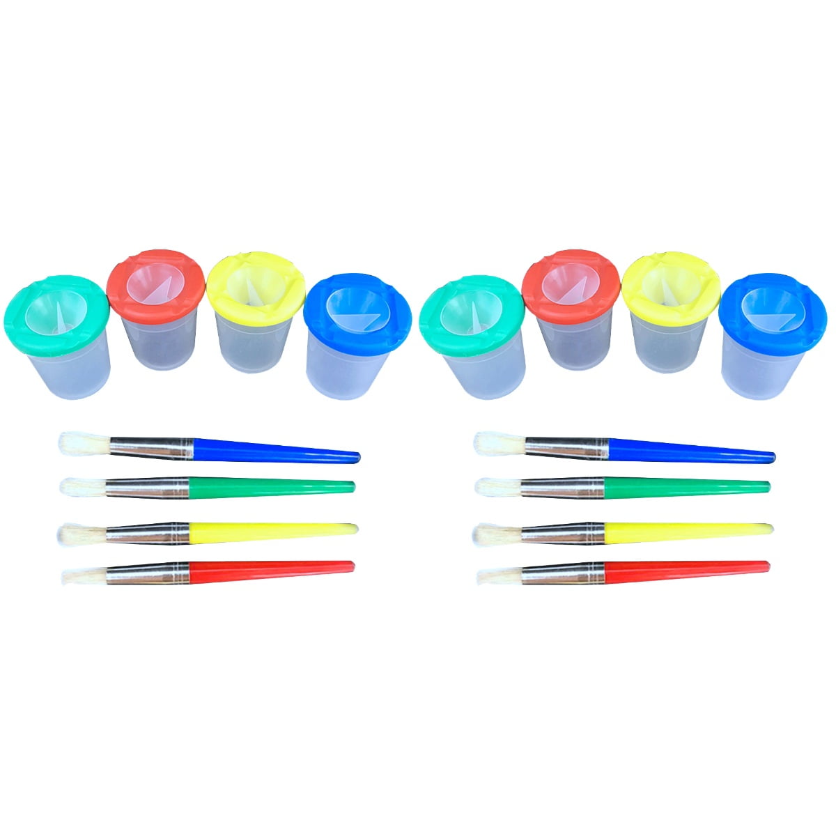 OUNONA 32 Pieces Spill-Proof Paint Cups Set Colored Lids for Kids Art ...