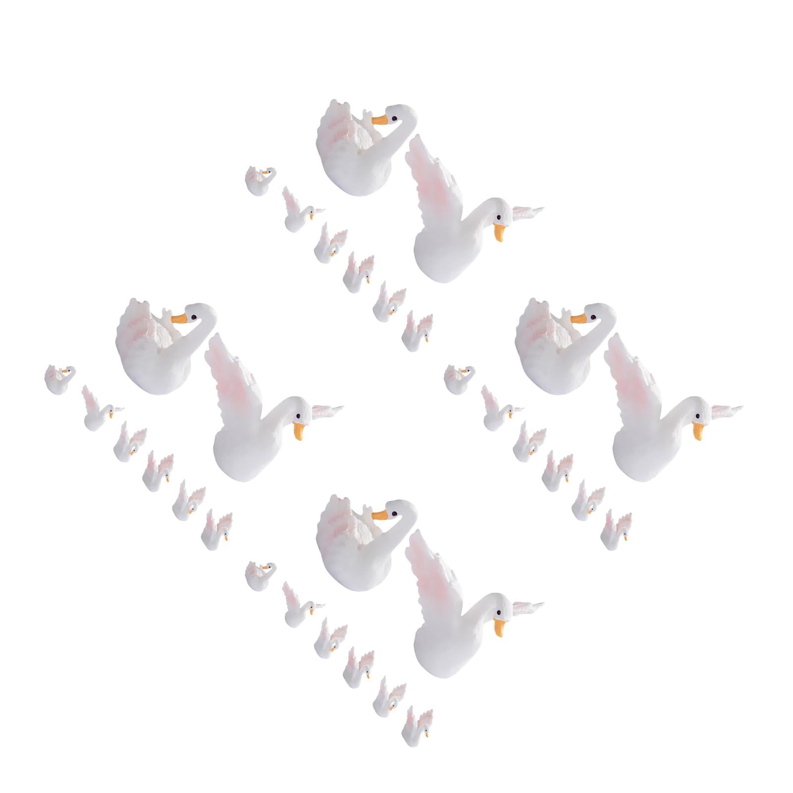 OUNONA 32 pcs Miniature Swan Figurines Resin White Swan Figure Toy Cake ...