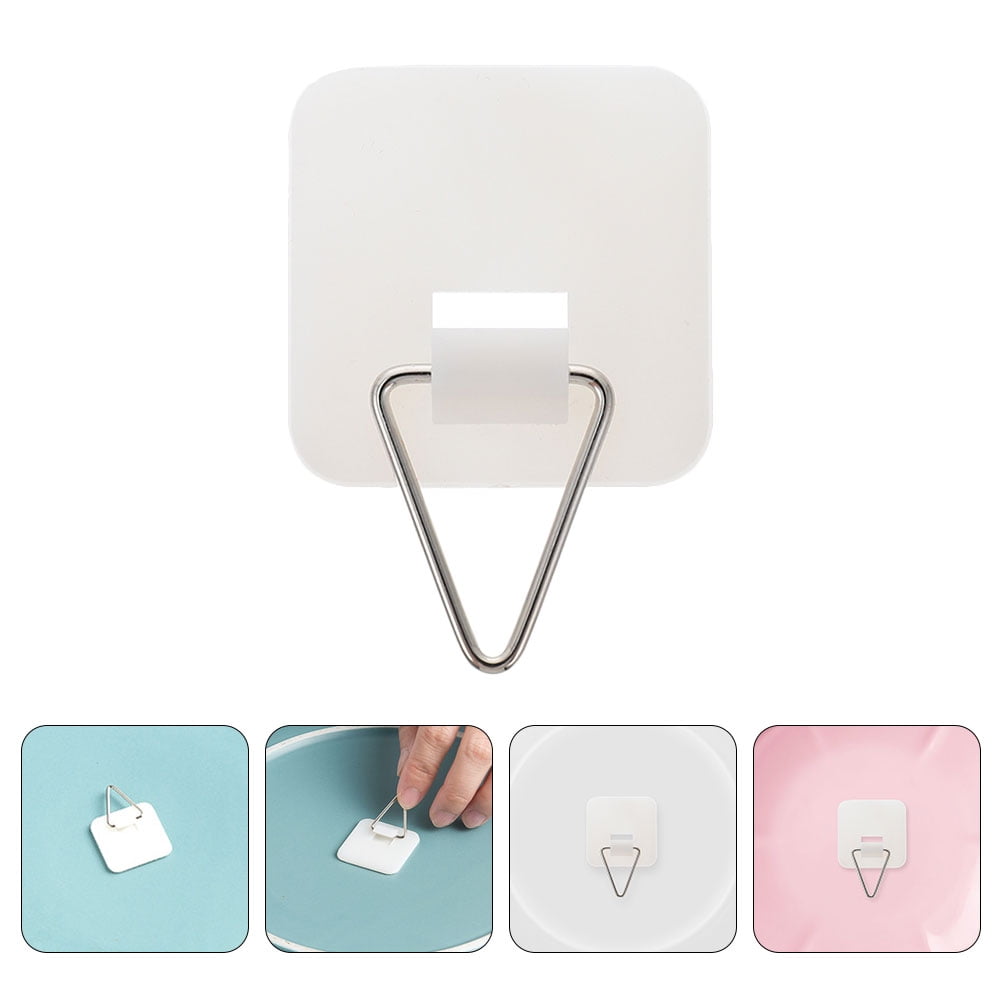 OUNONA 35pcs Invisible Wall Hooks Adhesive Plate Hangers Displaying ...