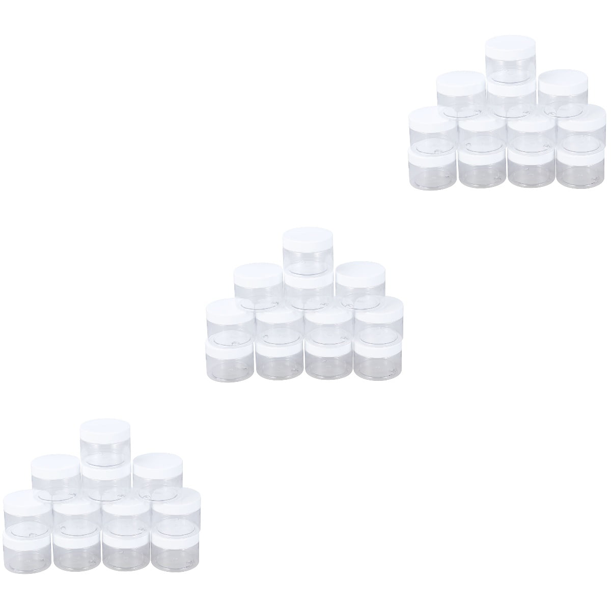 OUNONA 36 Pcs Empty Clear Plastic Clay Storage Favor Jars Wide-mouth ...