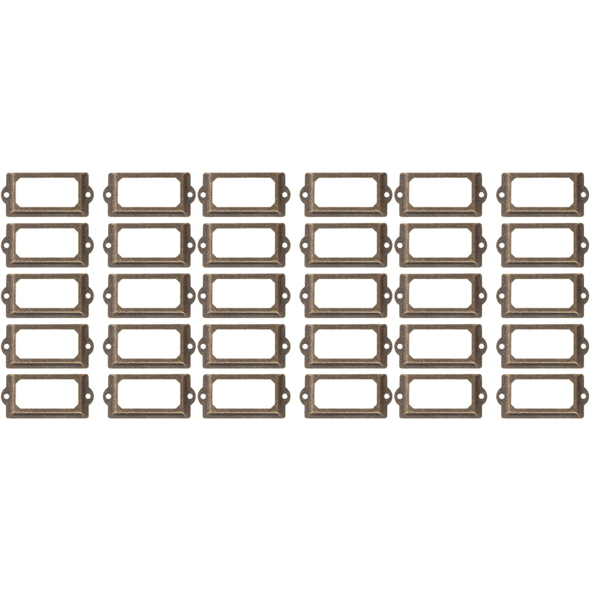 OUNONA 36 pcs Metal Cabinet Tag Label Holder Antique Drawer Tag Label ...