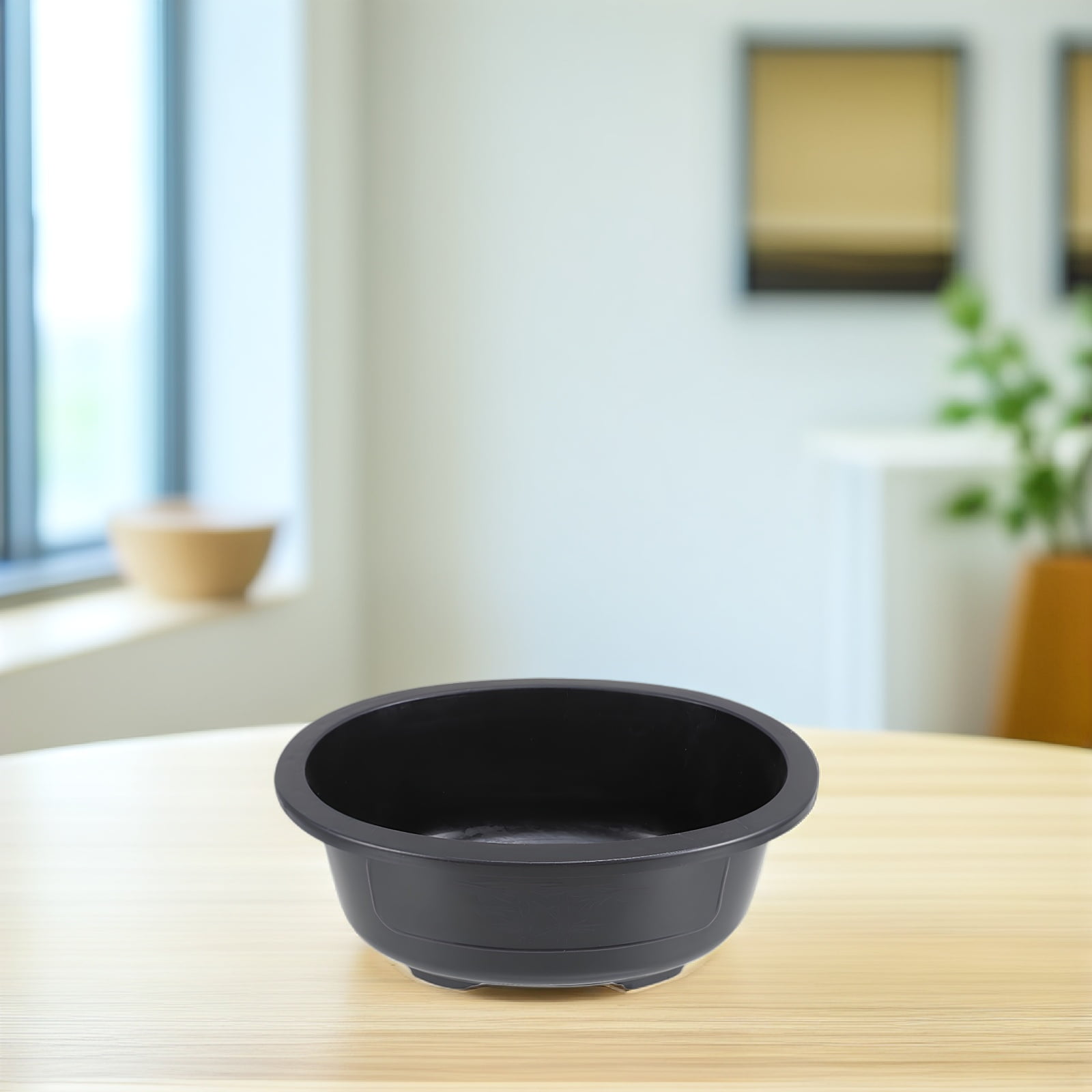 OUNONA 3Pcs Black Flower Pots Elliptical Planter Bowl for Elegant ...