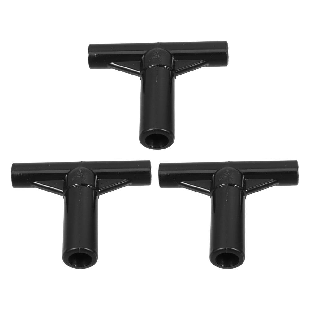 OUNONA 3Pcs Black Plastic Trampoline Pole Connectors T Shaped Frame ...
