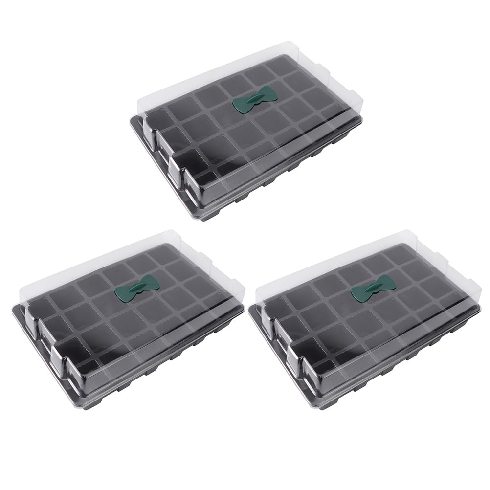 Tineasur Black PVC Planting Box with Transparent Lid for Sprouting Mini ...