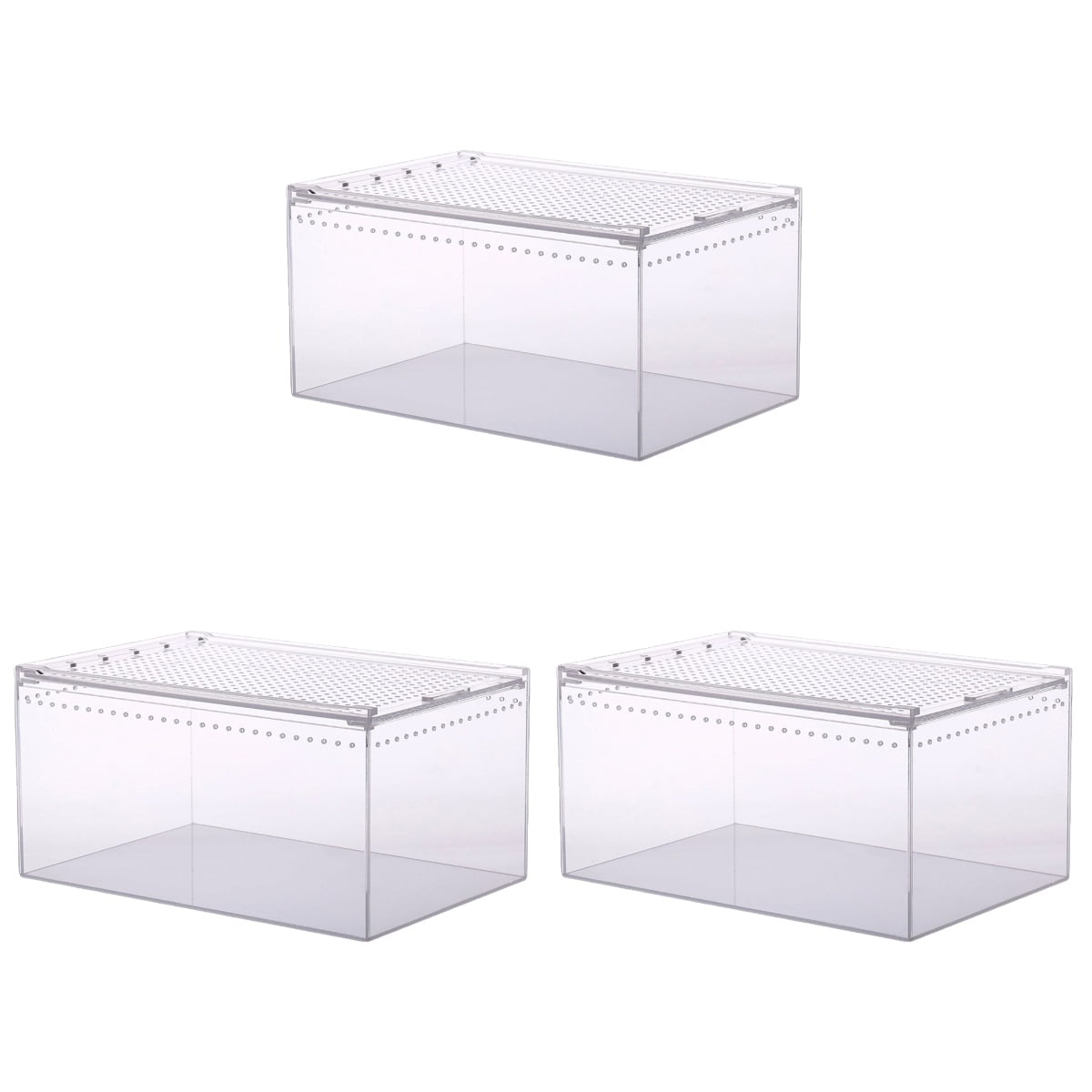 OUNONA 3pcs Aquarium Breeding Tank Transparent Reptile Feeding Box ...