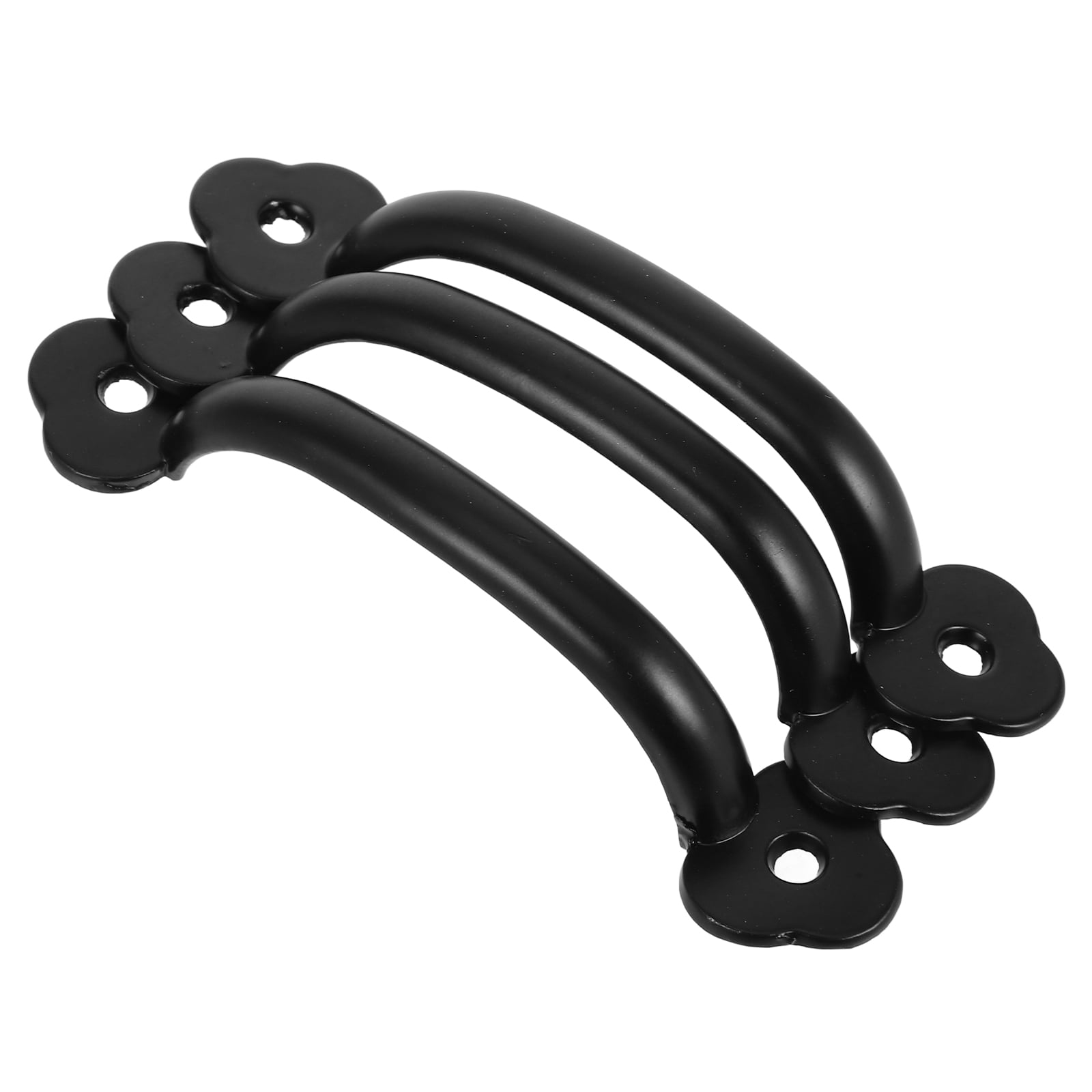 OUNONA 3pcs Black Cabinet Door Handle Vintage Gate Pull Handles Metal ...