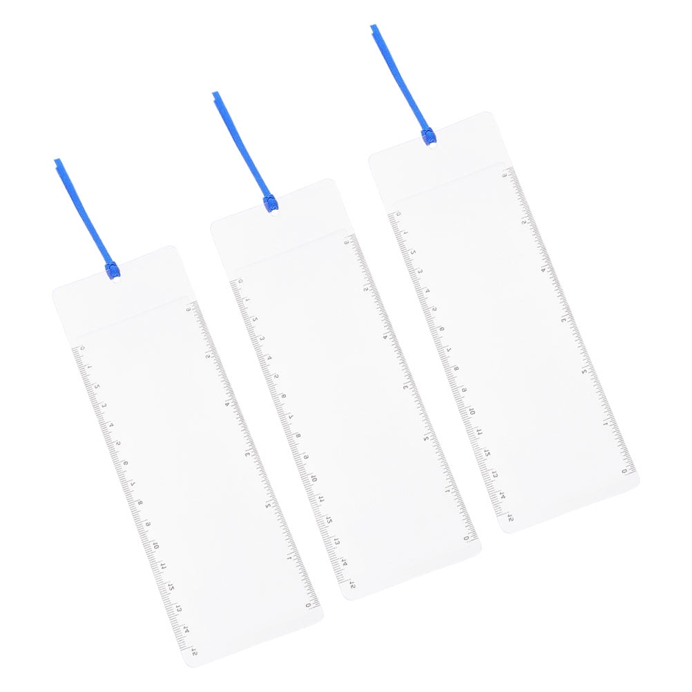OUNONA 3pcs Bookmark Magnifier With Ruler 3x Magnifying Sheet Page ...