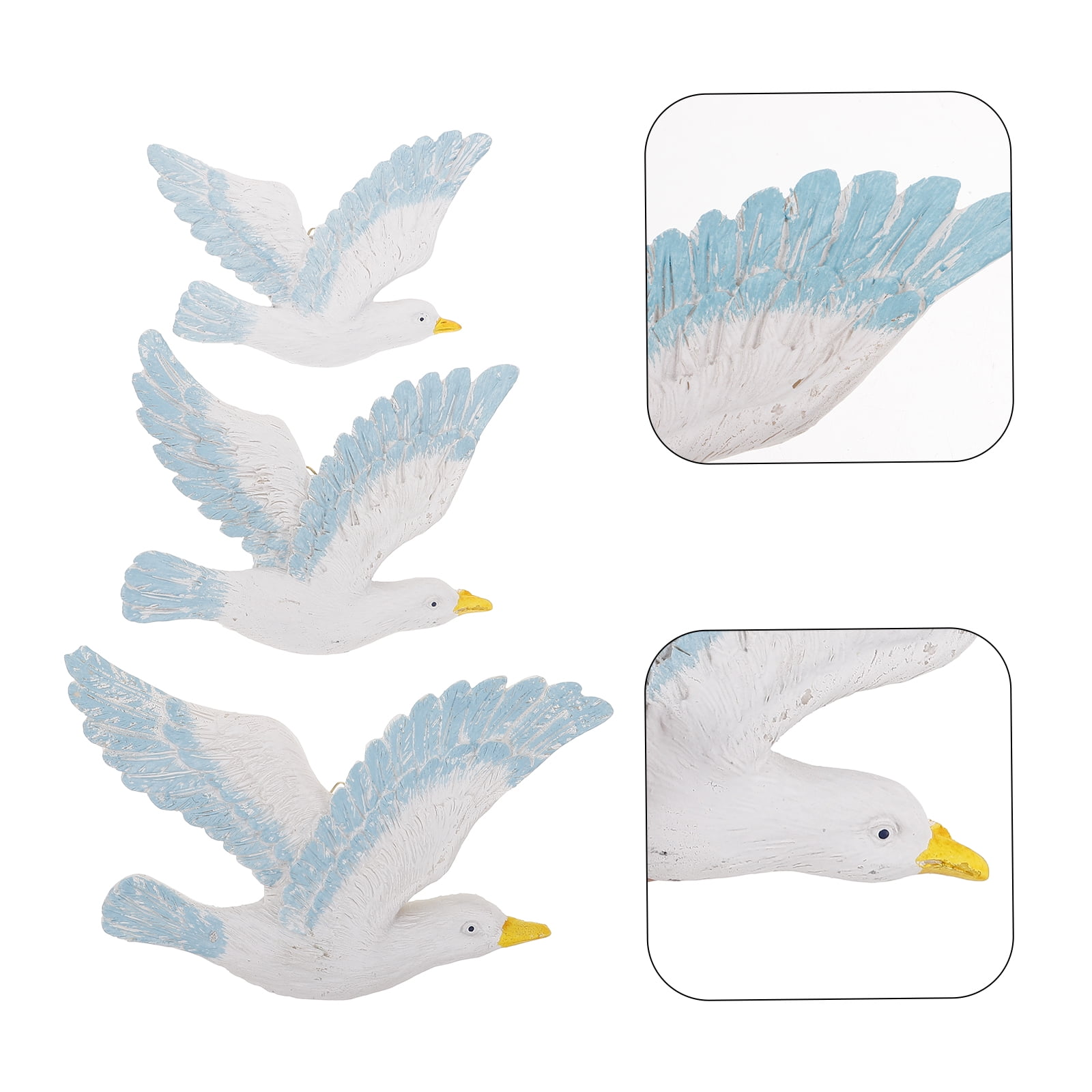 WEAVILUX Hanging Seagull Decor White Wall Hanging Decoration for ...