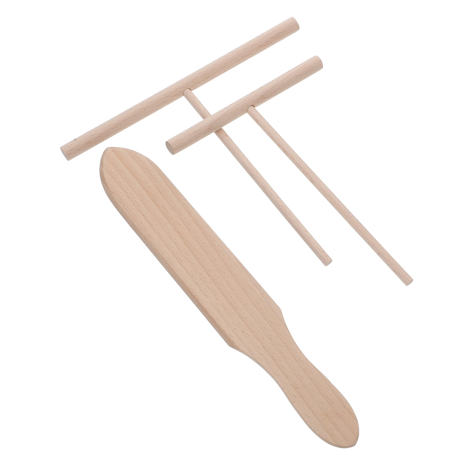 OUNONA 3pcs Crepe Spreader and Spatula Kit T Shaped Pancake Tool Wood ...