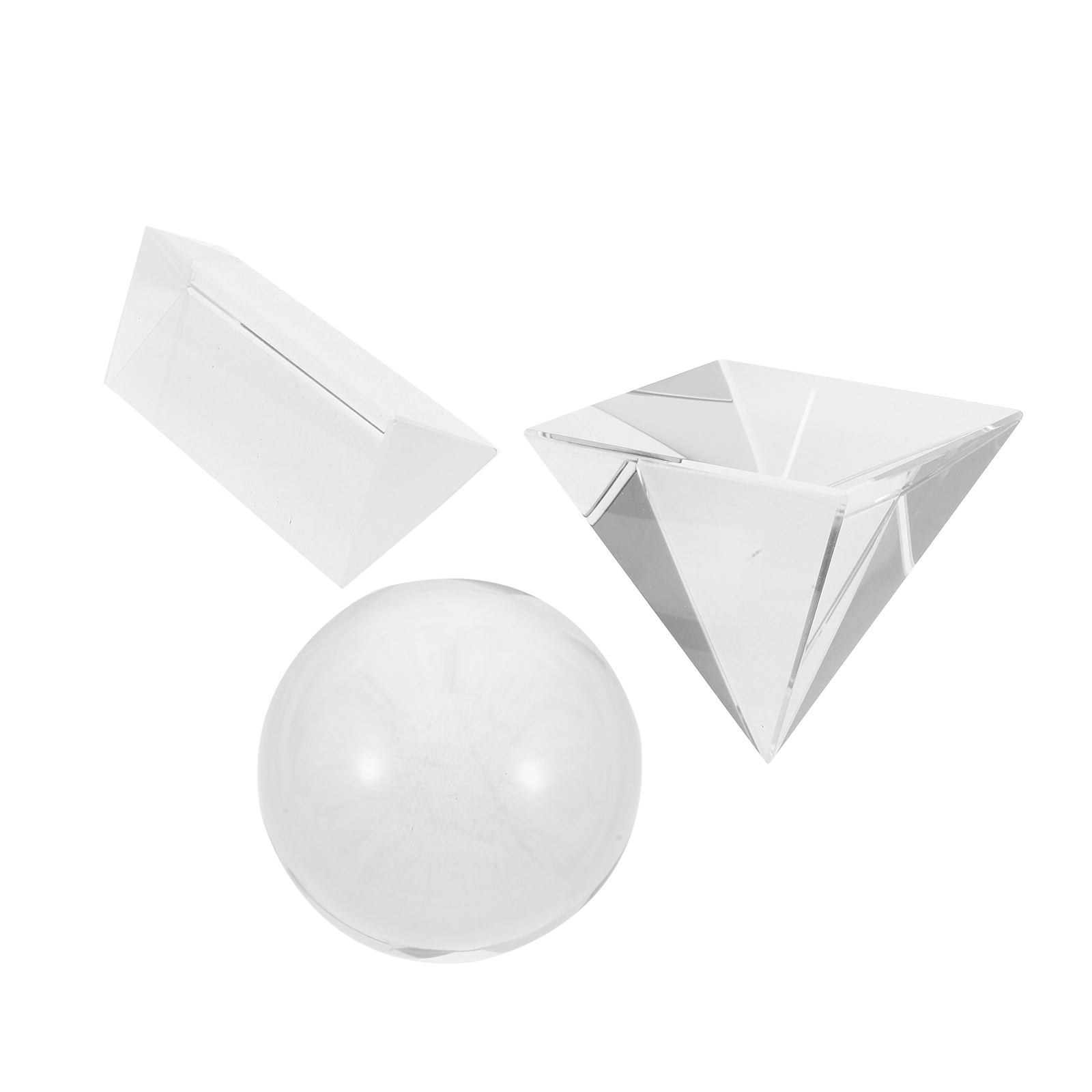OUNONA 3pcs Crystal Pyramid Prism Clear Optical Triangular Prism for ...