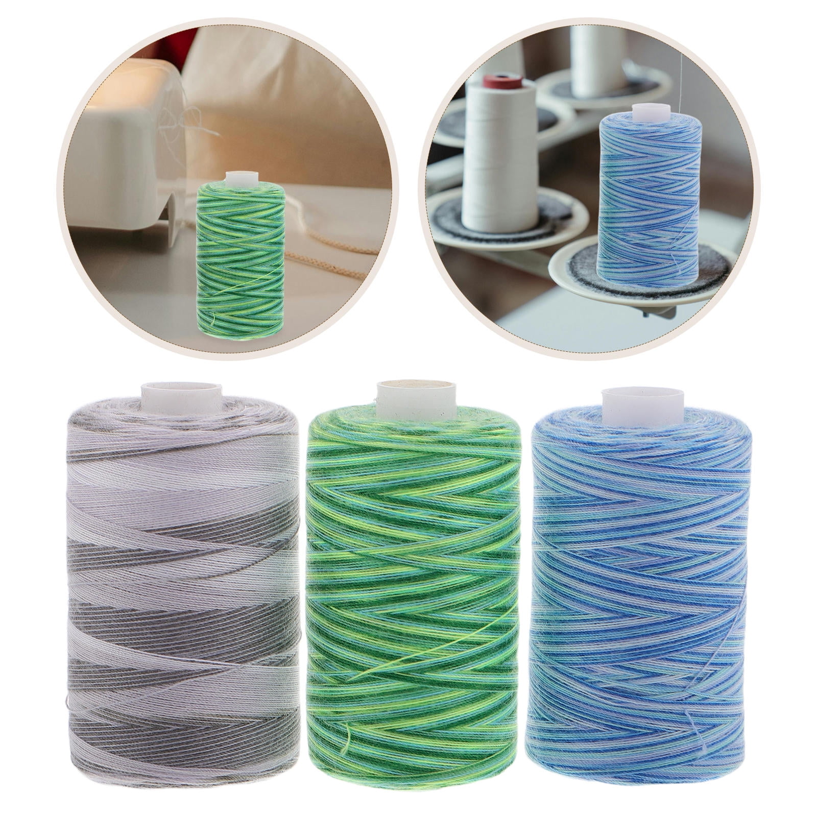 OUNONA 3pcs DIY Gradient Polyester Sewing Thread for Leather and ...