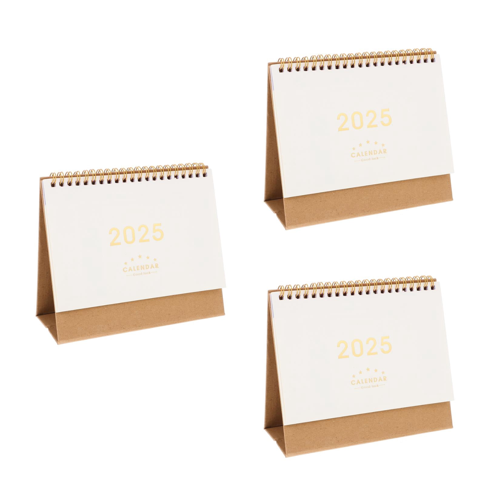 OUNONA 3pcs Desk Calendar 2024-2025 Easy Flip Designed Standing ...