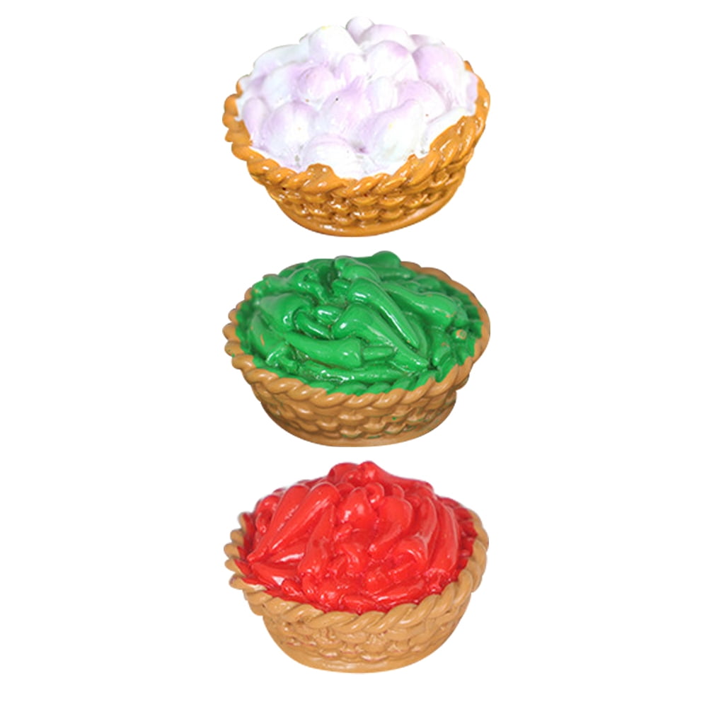 OUNONA 3pcs Doll House Miniature Food Models Food Decorations Mini Food ...